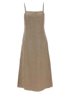 Fendi Satin Midi Dress - Gray