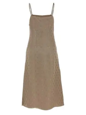 Fendi Satin Midi Dress - Gray