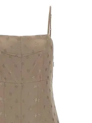 Fendi Satin Midi Dress - Gray
