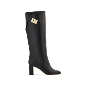 FERRAGAMO Leather Shaft-style Boots - Black