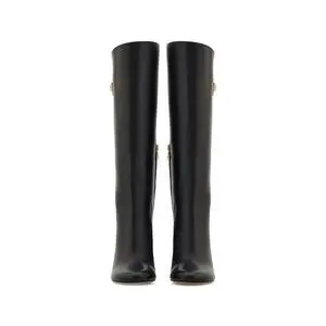 FERRAGAMO Leather Shaft-style Boots - Black