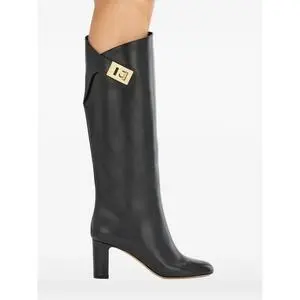 FERRAGAMO Leather Shaft-style Boots - Black