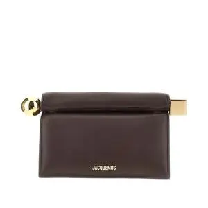 Jacquemus Nappa Leather 'rond Carré Clutch - Brown