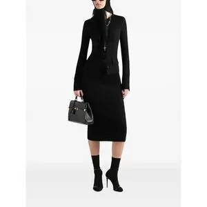 Dolce & Gabbana Fitted Crew Neck Jacket - Black