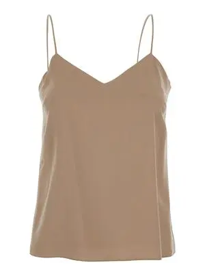 MAX MARA Max Mara Women 'Umbia' Beige Silk Top With Thin Straps And V-Neck On The Front Woman