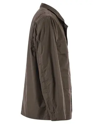 Stone Island Field Jacket With Pigmented Wax Coating