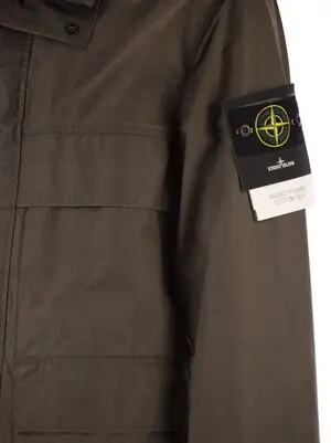 Stone Island Field Jacket With Pigmented Wax Coating