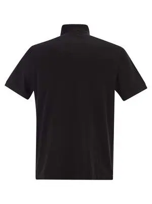 Stone Island Regular Fit Short-sleeved Polo Shirt With Compass Patch - Black