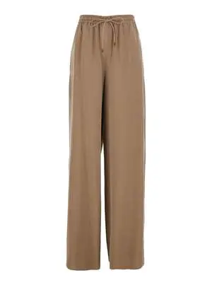 Max Mara Beige 'genero' Pants With Elastic Waist And Silk Drawstring For - Cream