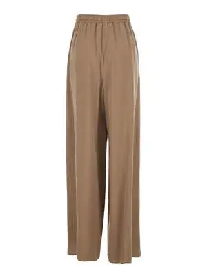 Max Mara Beige 'genero' Pants With Elastic Waist And Silk Drawstring For