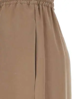 Max Mara Beige 'genero' Pants With Elastic Waist And Silk Drawstring For