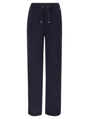 Herno Flowing Wide-leg Trousers With Drawstring - Blue