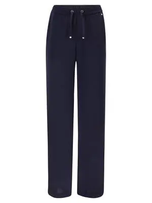 Herno Flowing Wide-leg Trousers With Drawstring - Blue
