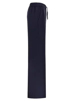 Herno Flowing Wide-leg Trousers With Drawstring - Blue