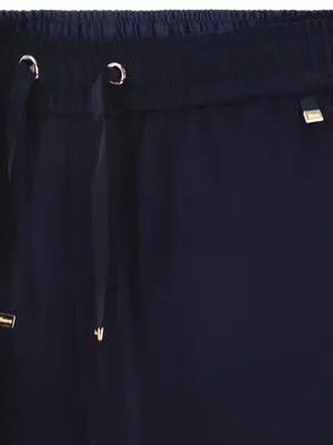 Herno Flowing Wide-leg Trousers With Drawstring - Blue