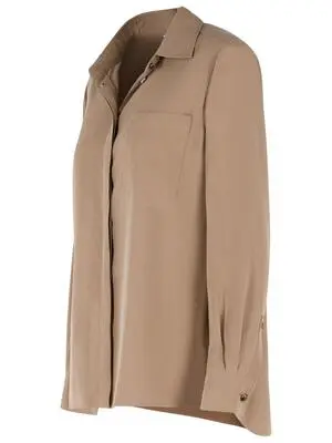 Max Mara Iamese' Hazelnut Silk Tela Shirt
