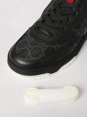 Gucci Re-web Leather Sneakers - Black
