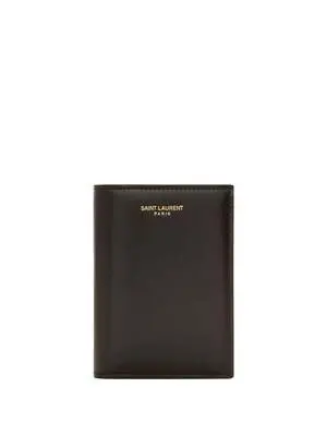 Saint Laurent Credit Card Wallet In Two-tone Smooth Leather - Brown