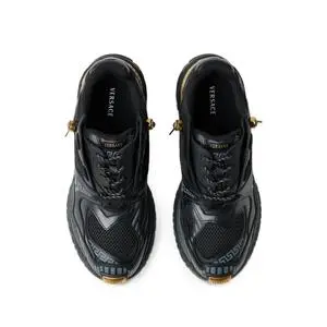 Versace Calf Leather Trainers - Black