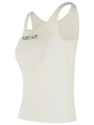 Versace Virgin Wool Tank Top - Cream