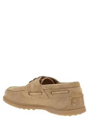 TOD'S Suede Boat Shoe - Cream