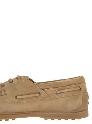 TOD'S Suede Boat Shoe - Cream
