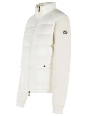Moncler Open Zip Sweater - White