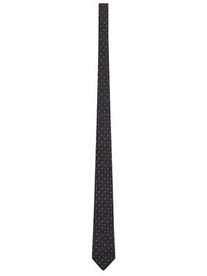 Saint Laurent Tie In Silk Jacquard - Blue