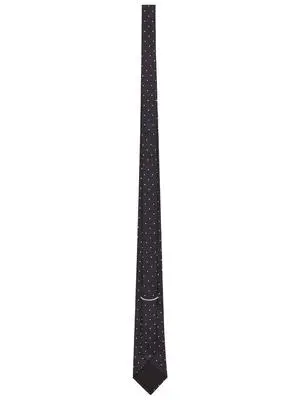Saint Laurent Tie In Silk Jacquard - Blue