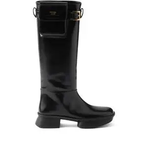 Prada Calfskin Knee-high Boots - Black