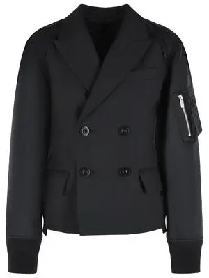 Sacai Wool Blend Blazer - Black