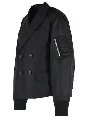 Sacai Wool Blend Blazer - Black