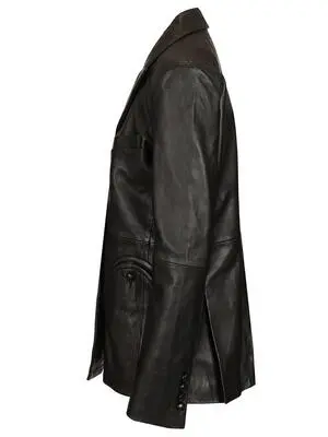 BLAZÉ MILANO Vegas Baby Double-breasted Leather Blazer