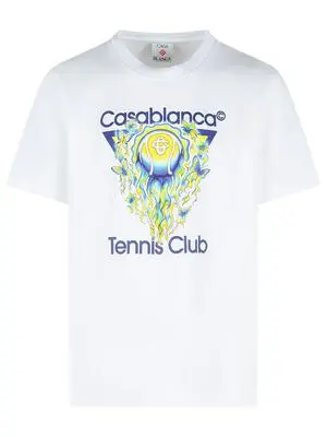 Casablanca Tennis Club Icon' Cotton T-shirt - White