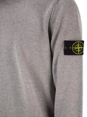 Stone Island Crew Neck Jumper With Small Lapel