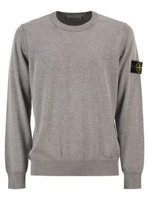 Stone Island Stone Island Cotton Crew Neck Jumper Gray