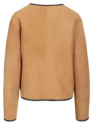 BLAZÉ MILANO Tatoosh Gliss Shearling Bolero Jacket - Brown