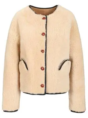 BLAZÉ MILANO Tatoosh Gliss Shearling Bolero Jacket - Brown
