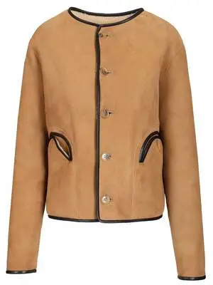 BLAZÉ MILANO Tatoosh Gliss Shearling Bolero Jacket - Brown