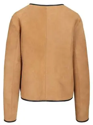 BLAZÉ MILANO Tatoosh Gliss Shearling Bolero Jacket - Brown