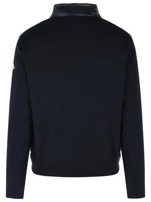 Moncler Padded Virgin Wool Crdigan With Zip Navy