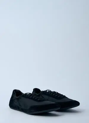 Prada Collapse Re-nylon And Suede Sneakers - Black