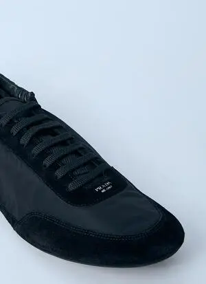 Prada Collapse Re-nylon And Suede Sneakers - Black