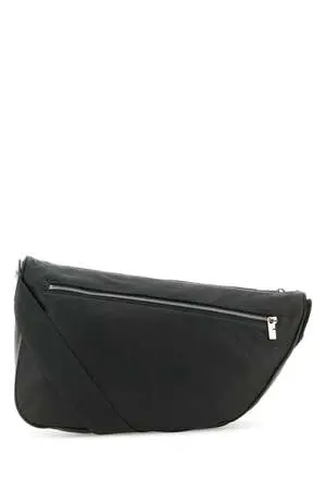 Burberry Slate Leather Large Shield Crossbody Bag - Black