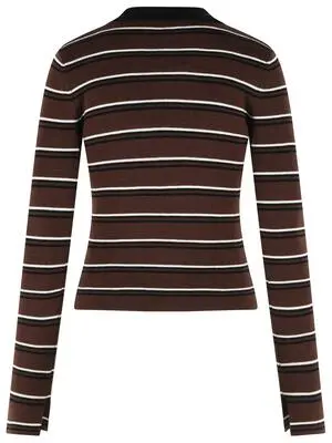 GANNI Brown Wool Polo Shirt