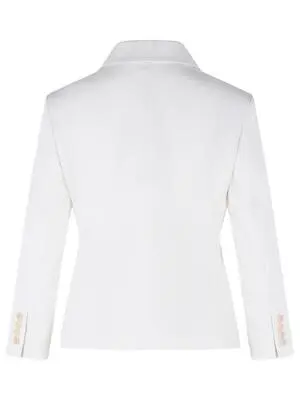 Max Mara Dorico' Cropped Blazer In Ivory Wool Tela - White