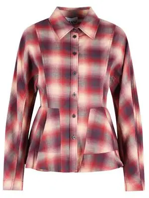 GANNI Cotton Shirt - Red