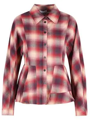 GANNI Cotton Checked Shirt