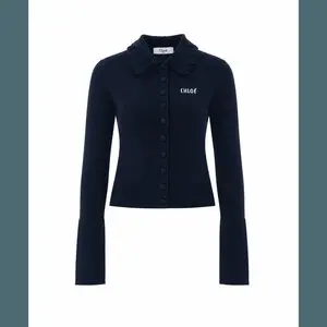 Chloé Logo Slim Cardigan - Blue