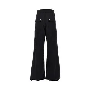 Rick Owens Wool Canvas Wide Bela Pants - Black